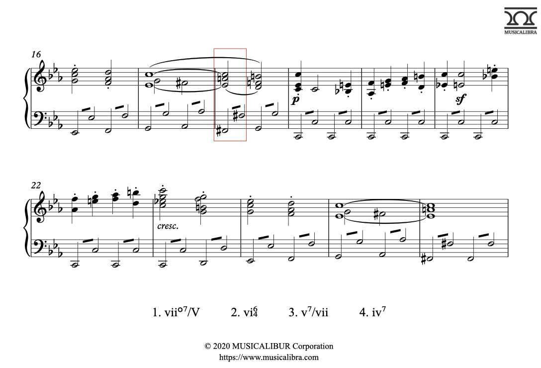 Music Theory Quiz 39. Harmonic Analysis - Secondary Diminished 7th ...