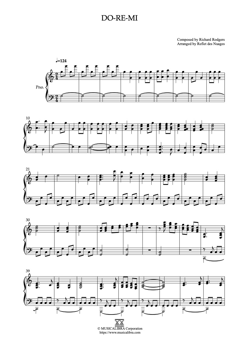 [PIANO SOLO SHEET MUSIC] Do-Re-Mi : MUSICALIBRA