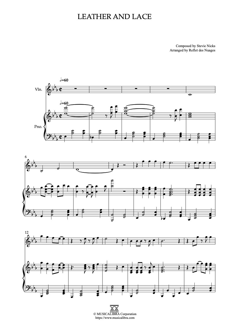 [DUET SHEET MUSIC] Leather and Lace - Violin and Piano Chamber Ensemble ...