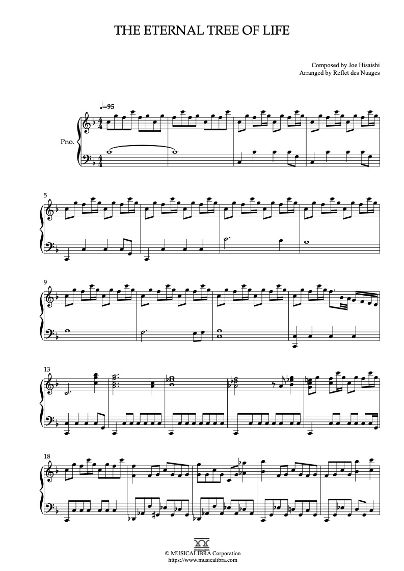[PIANO SOLO 악보] The Eternal Tree of Life 피아노 편곡 악보 : MUSICALIBRA KOREA