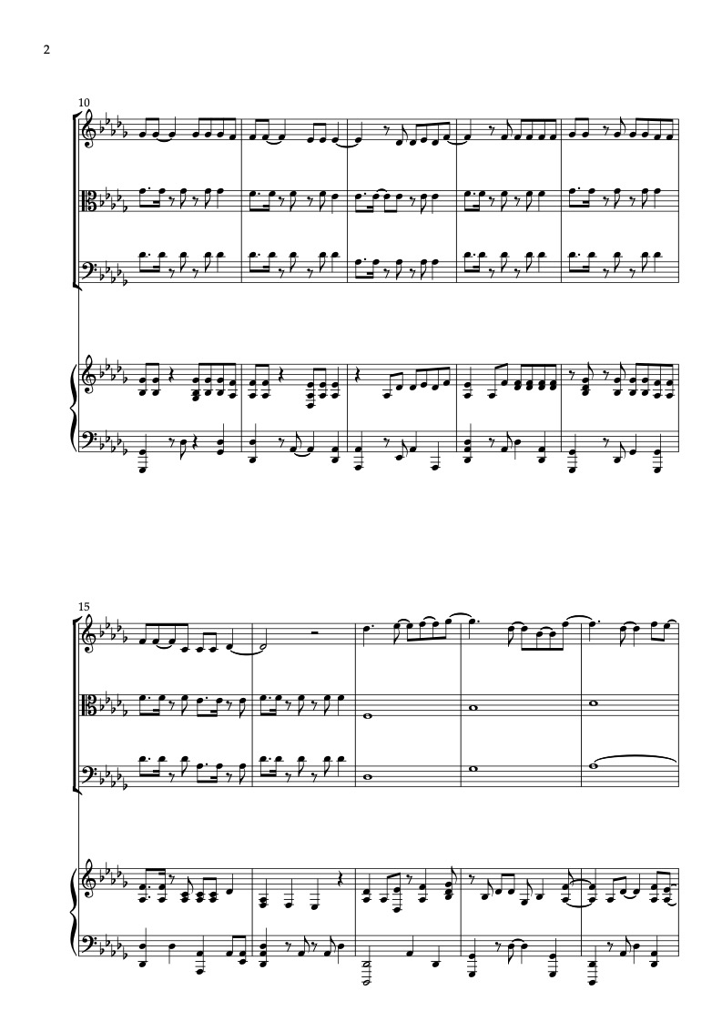 [QUARTET SHEET MUSIC] Try Everything - Violin, Viola, Cello and Piano ...