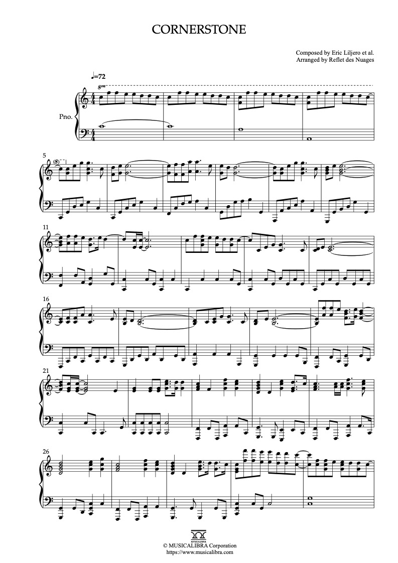 [PIANO SOLO SHEET MUSIC] Cornerstone : MUSICALIBRA