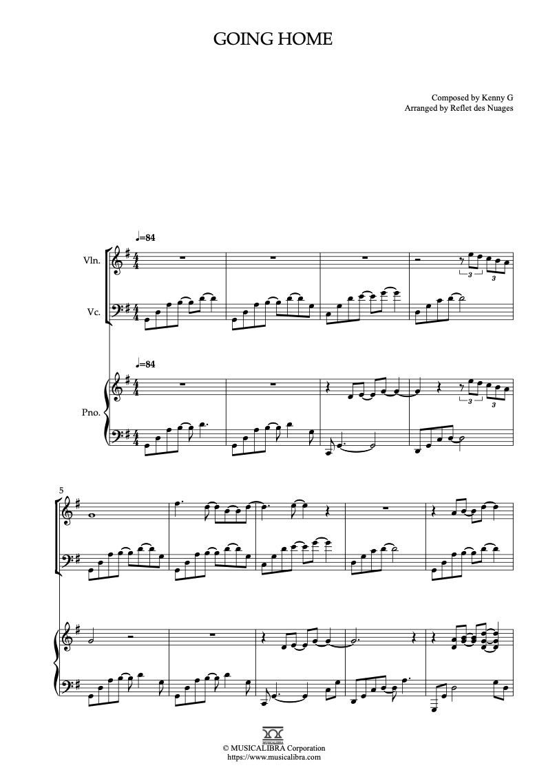 [TRIO SHEET MUSIC] Going Home - Violin, Cello and Piano Chamber ...