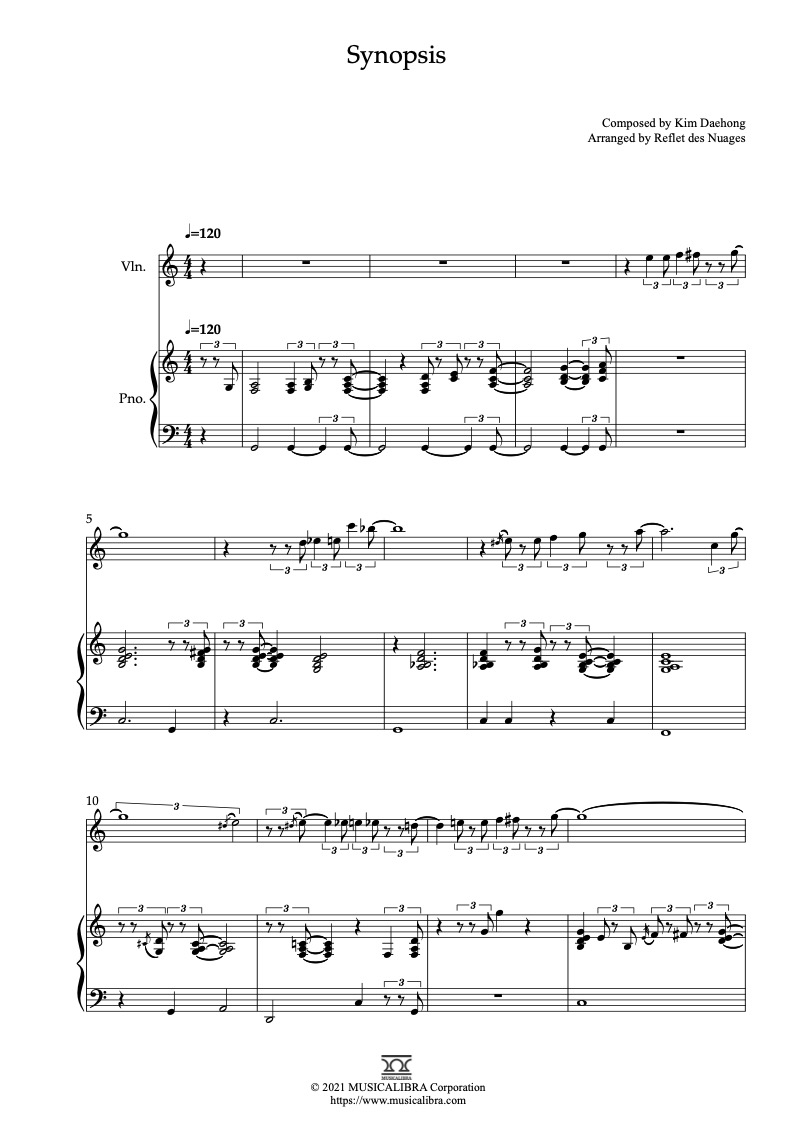 [DUET SHEET MUSIC] Synopsis - Violin and Piano Chamber Ensemble ...
