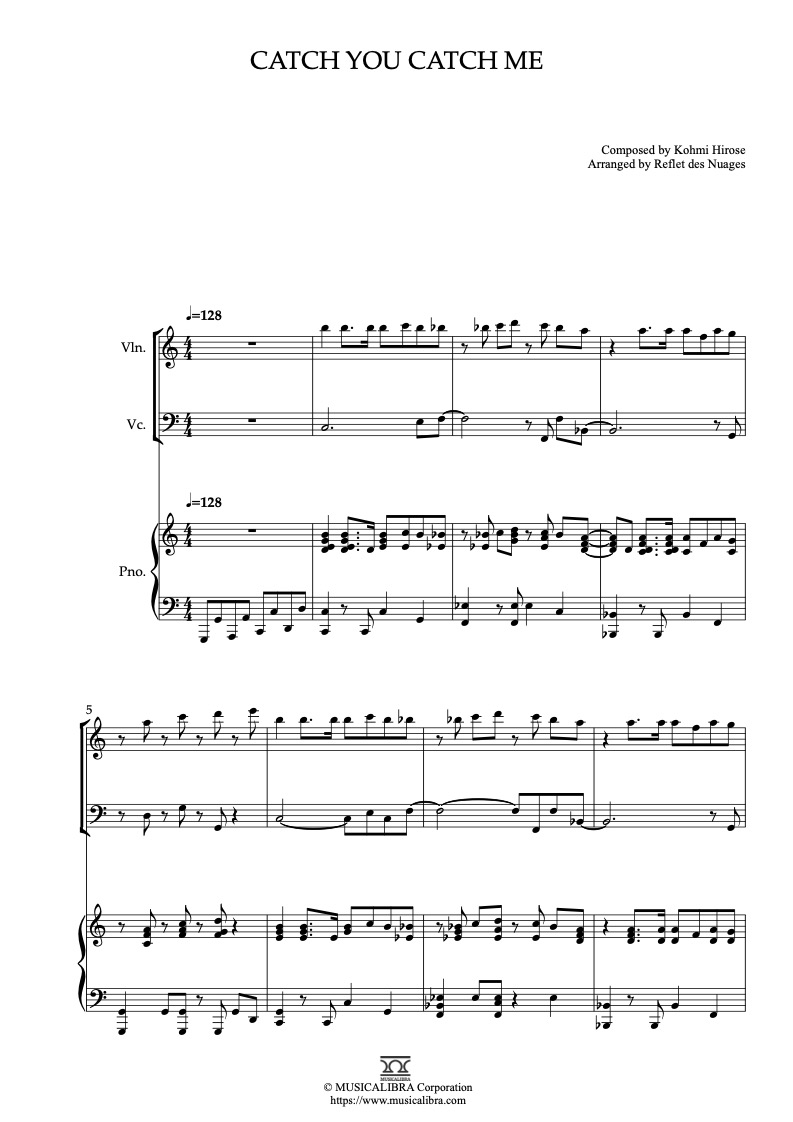 [TRIO SHEET MUSIC] Catch You Catch Me(Cardcaptor Sakura Theme) - Violin ...
