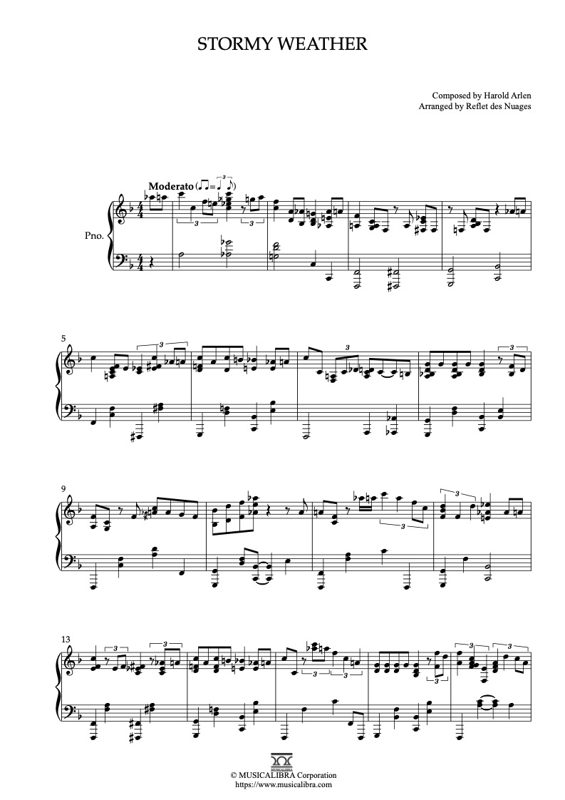 [PIANO SOLO SHEET MUSIC] Stormy Weather : MUSICALIBRA