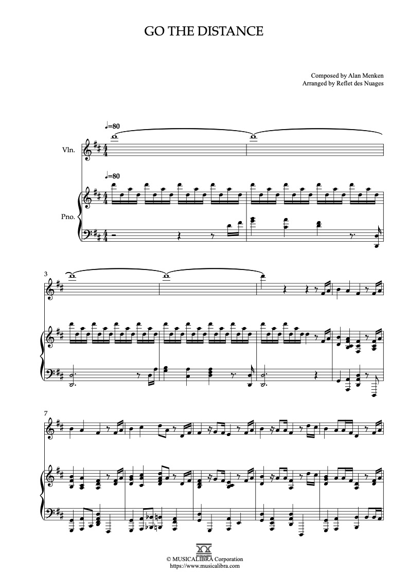 [DUET SHEET MUSIC] Go the Distance - Violin and Piano Chamber Ensemble ...