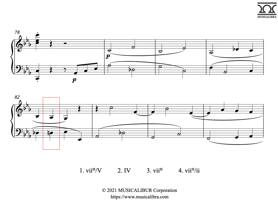 Music Theory Quiz 121. Harmonic Analysis - Secondary Diminished Chord ...