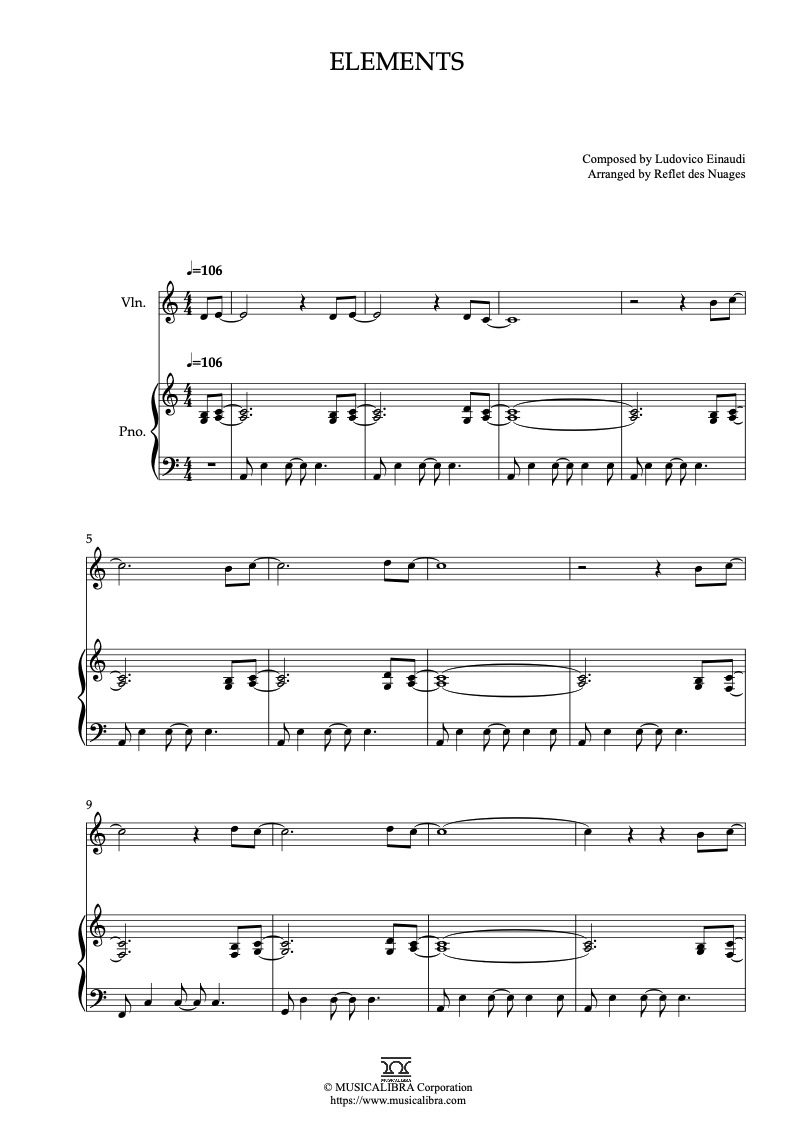 [DUET SHEET MUSIC] Elements - Violin and Piano Chamber Ensemble ...