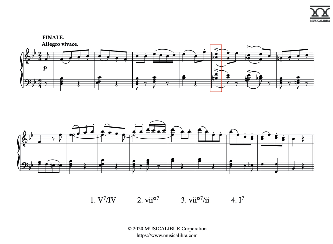 Music Theory Quiz 6. Harmonic Analysis - Secondary Diminished 7th Chord ...