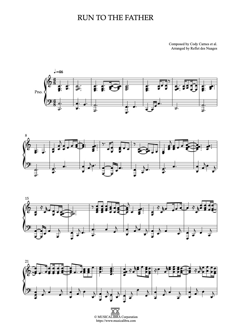 [PIANO SOLO SHEET MUSIC] Run to the Father : MUSICALIBRA