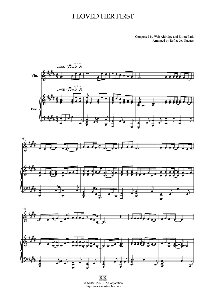 [DUET SHEET MUSIC] I Loved Her First - Violin and Piano Chamber ...