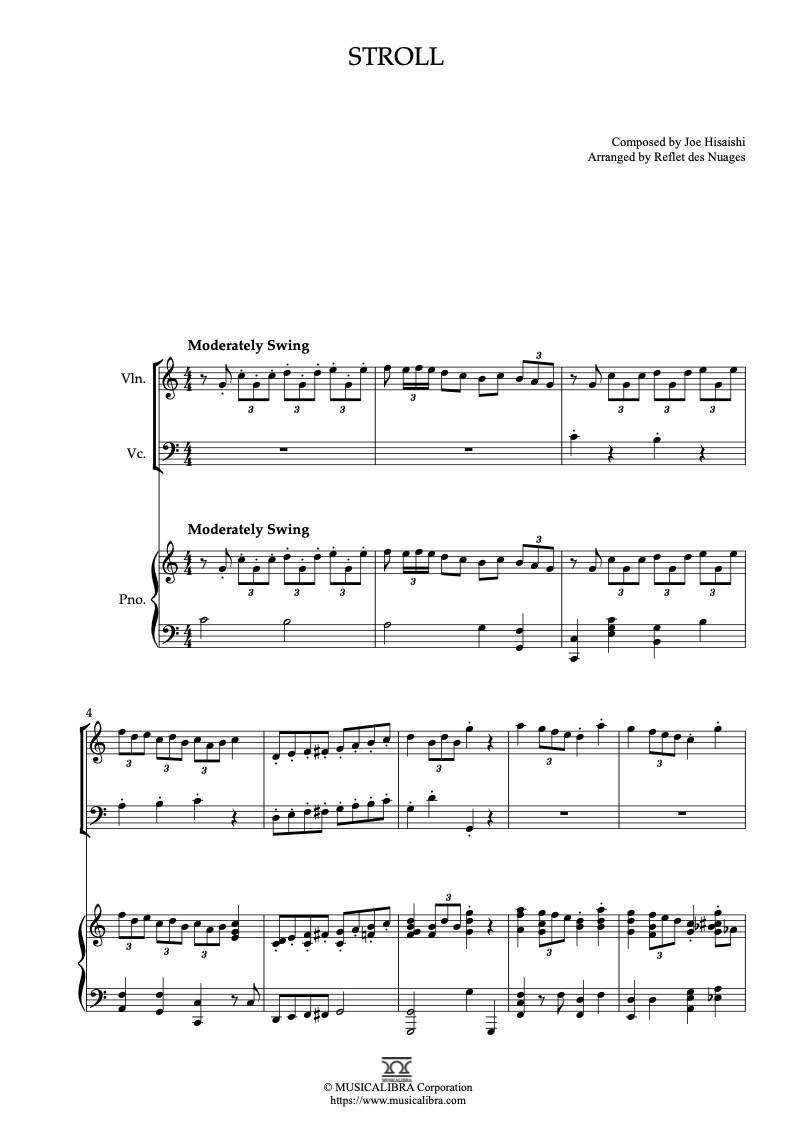 [TRIO SHEET MUSIC] Stroll - Violin, Cello and Piano Chamber Ensemble ...