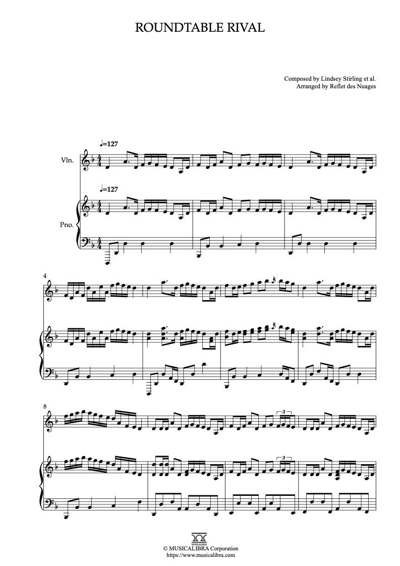 [DUET SHEET MUSIC] Roundtable Rival - Violin and Piano Chamber Ensemble ...