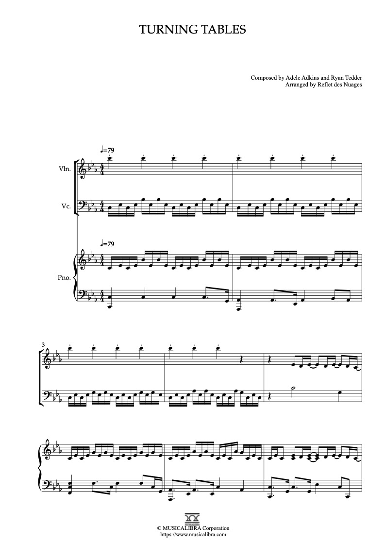 [TRIO SHEET MUSIC] Turning Tables - Violin, Cello and Piano Chamber ...