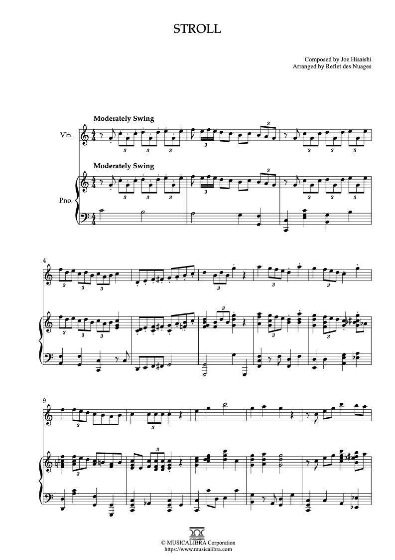 [DUET SHEET MUSIC] Stroll - Violin and Piano Chamber Ensemble : MUSICALIBRA