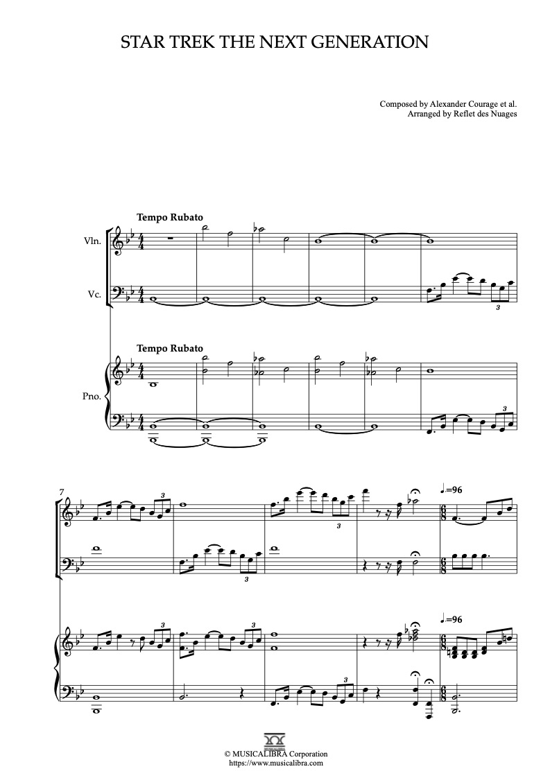 [TRIO SHEET MUSIC] Star Trek The Next Generation Main Theme - Violin ...