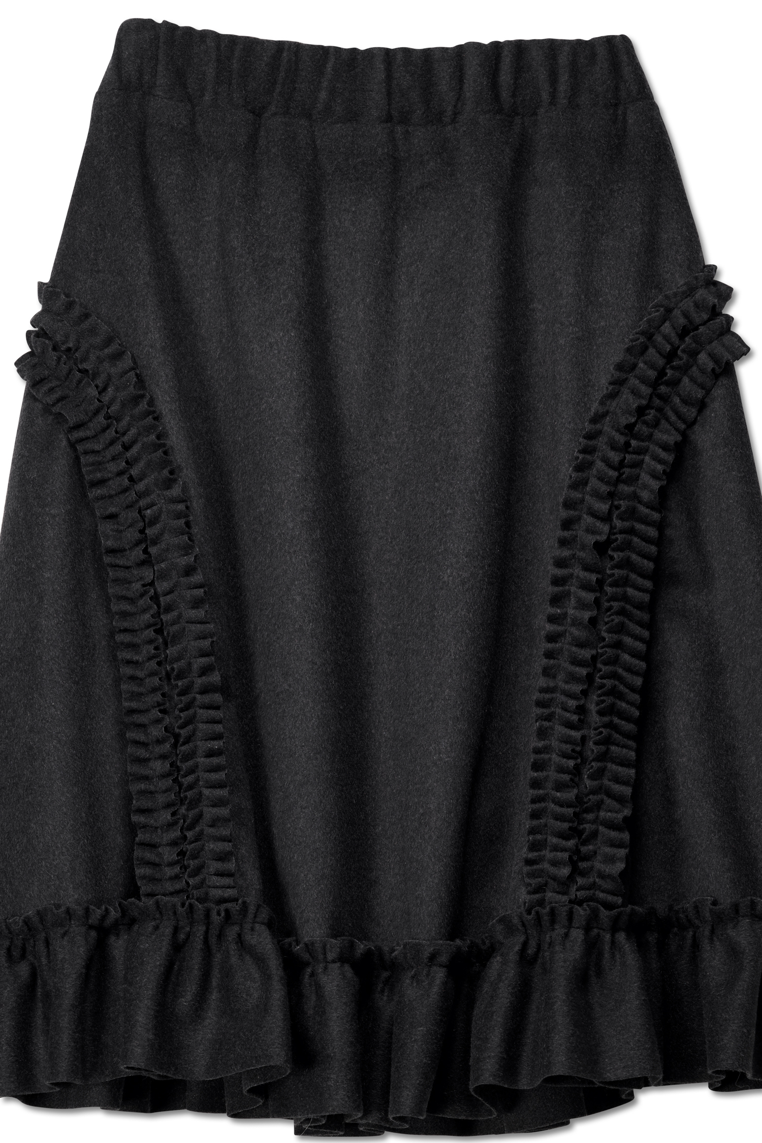 RUFFLE WOOL SKIRT - BLACK - 감도 깊은 취향 셀렉트샵 29CM