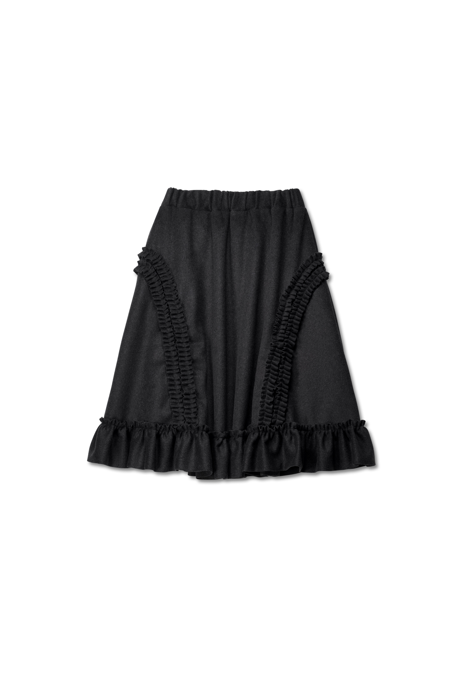 RUFFLE WOOL SKIRT - BLACK - 감도 깊은 취향 셀렉트샵 29CM