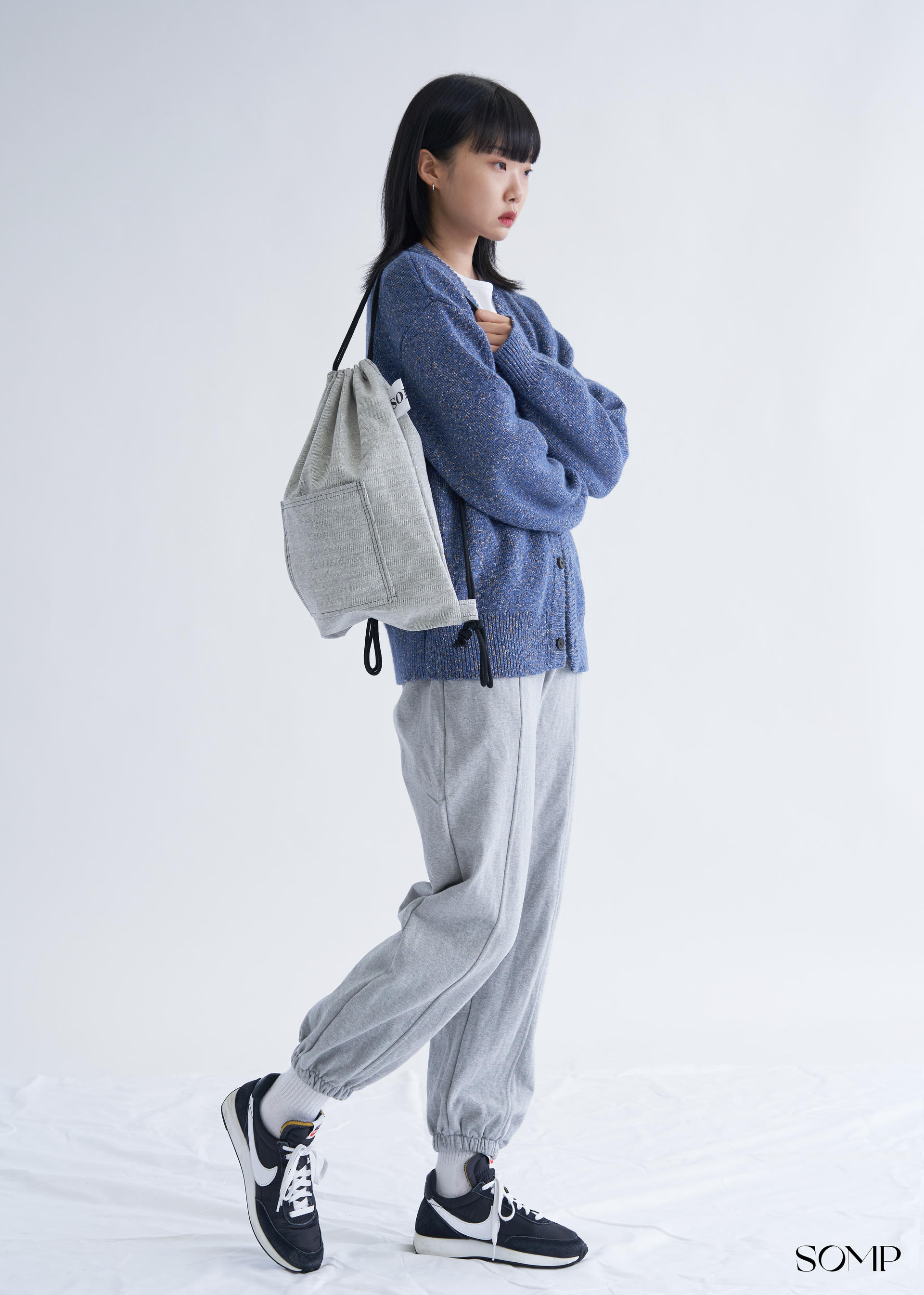 솜프 SOMP White denim multi bag 화이트 데님 청 백팩 크로스백 숄더백