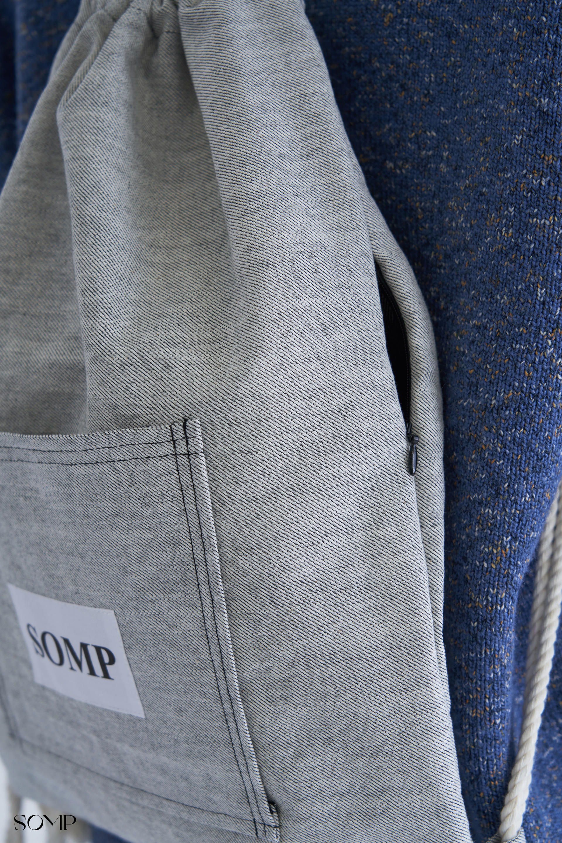 솜프 SOMP White denim multi bag 화이트 데님 청 백팩 크로스백 숄더백