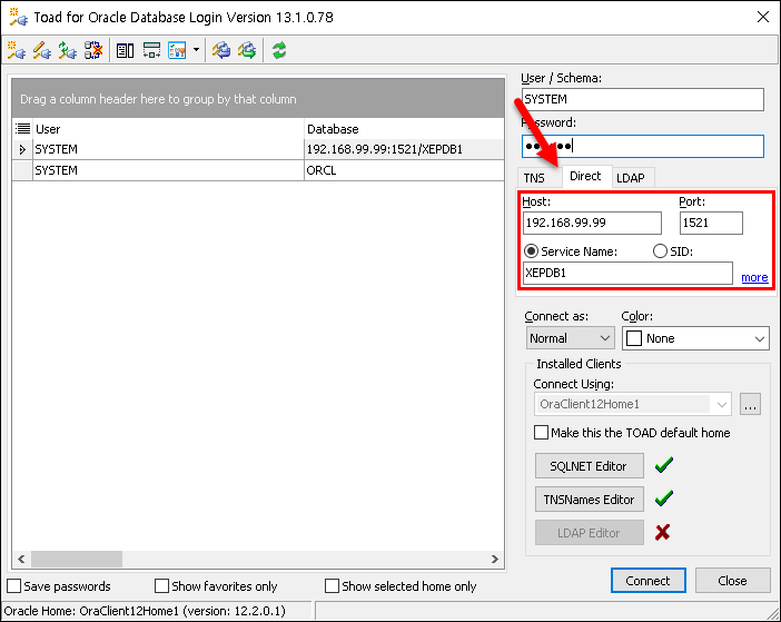 [Toad for Oracle] 오라클 TNS접속과 Direct 접속 방법 : 토드 활용 TIP | 토드 커뮤니티 | Toad Community