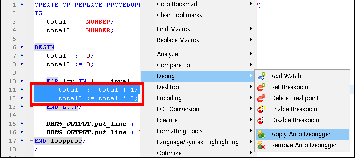 [Toad for Oracle] Auto Debugger 사용 : 토드 활용 TIP | 토드 커뮤니티 | Toad Community