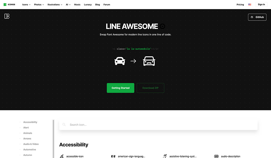 Font awesome & Line awesome : 디자인 자료