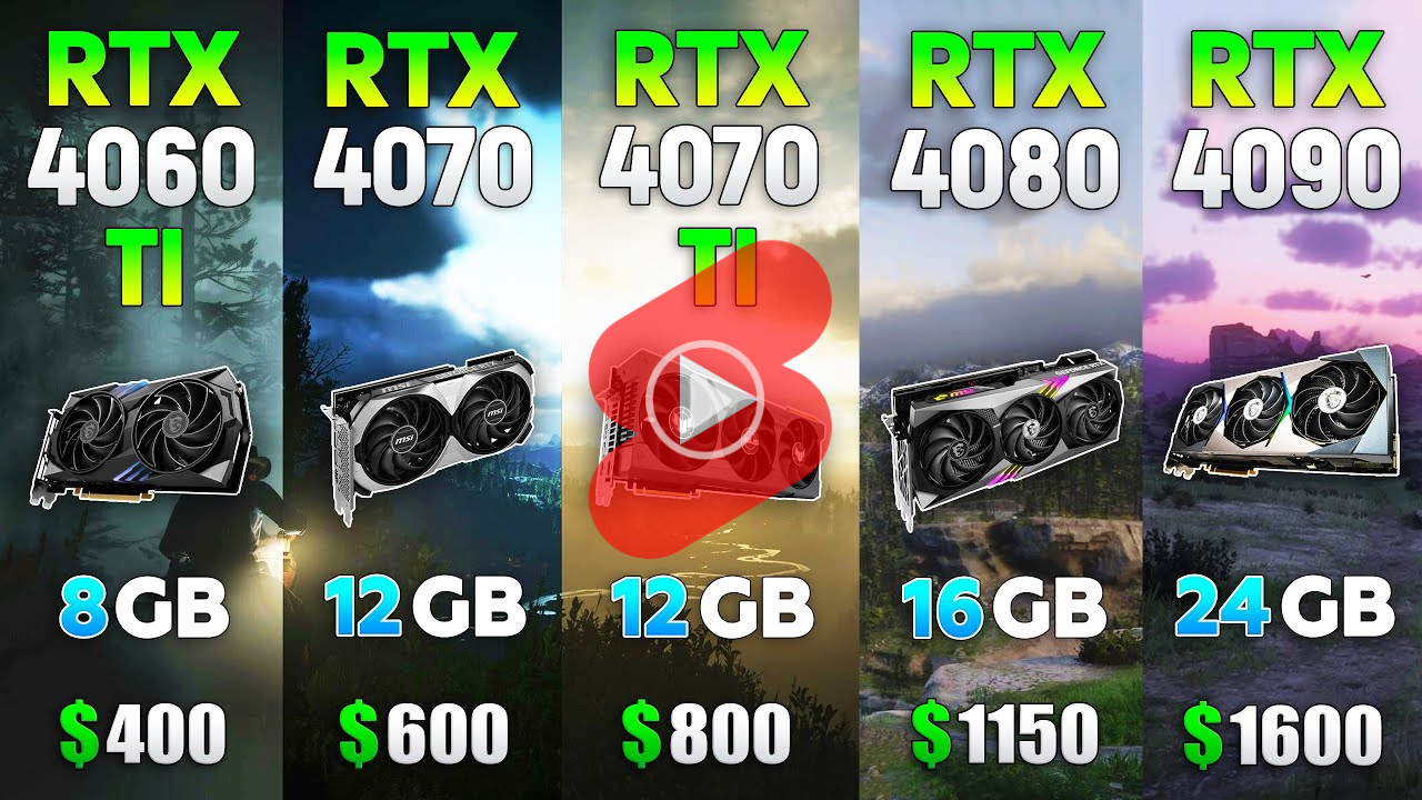 엔비디아 RTX 4060 Ti vs RTX 4070 vs RTX 4070 Ti vs RTX 4080 vs RTX 4090 게임 성능 비교 - QHD 해상도 : PC 주요 ...