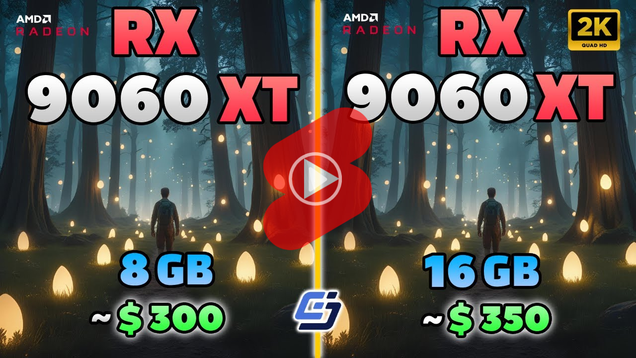 라데온 그래픽 카드 RX 9600 XT 8GB와 16GB 성능 비교 : PC 주요 부품 성능 확인과 비교