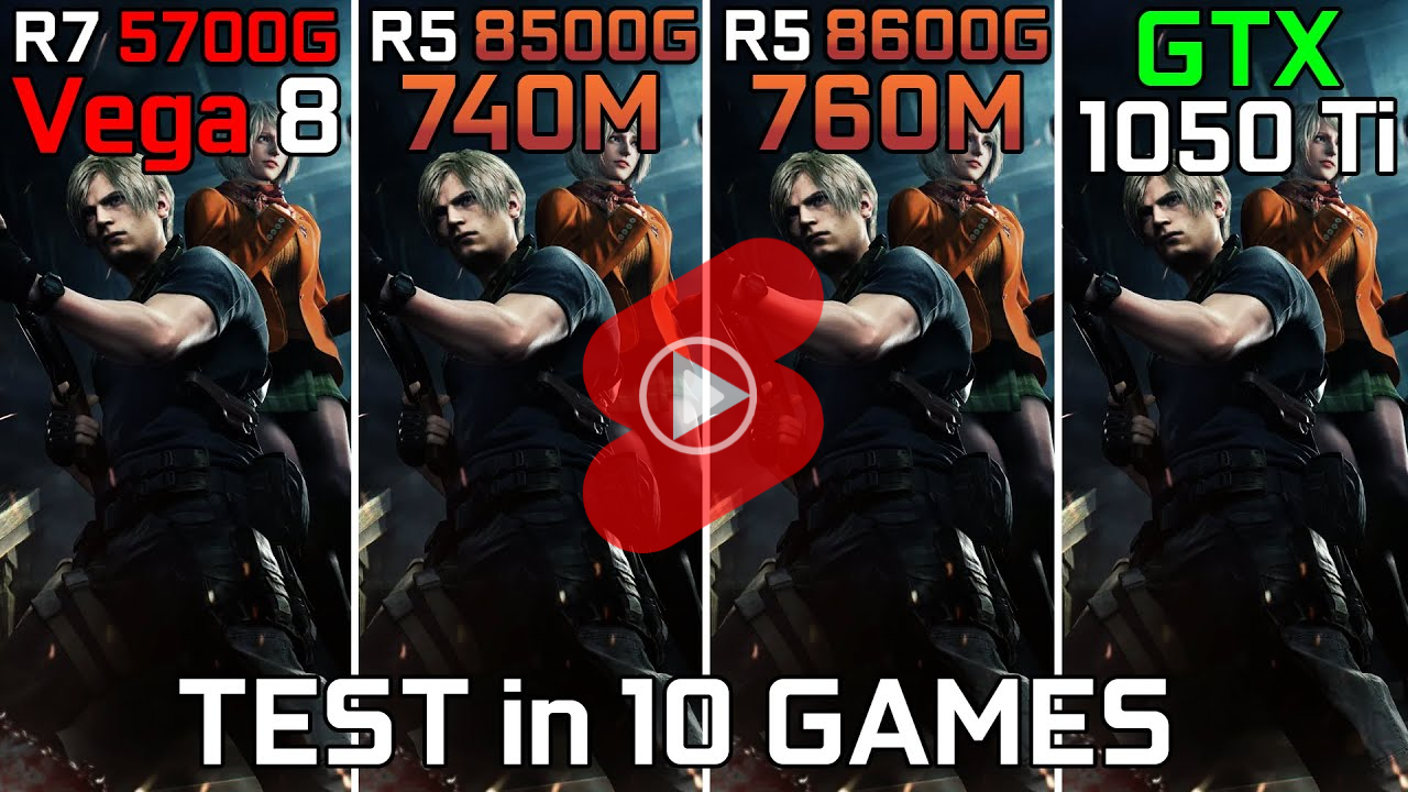 라이젠 5700G vs 라이젠 8500G vs 라이젠 8600G vs 엔비디아 GTX 1050 Ti 게임 성능 비교 - FHD 해상도 : PC 주요 부품 성능 확인과 비교
