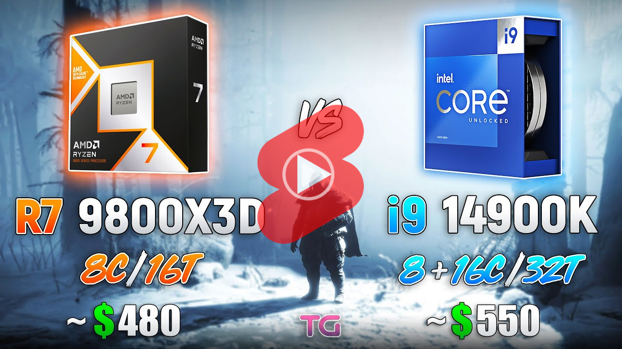 AMD CPU 라이젠 7 9800X3D 와 인텔 i9 14900K 게임 성능 비교(FHD, QHD, 4K 해상도 비교) : PC ...