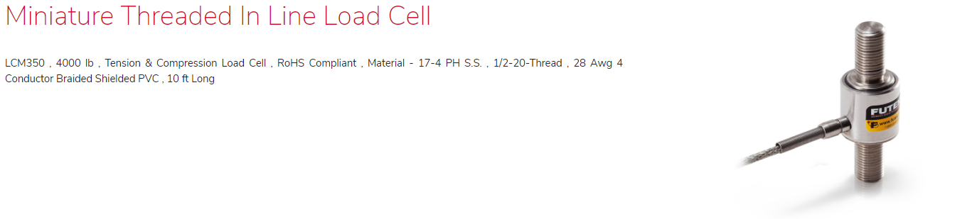 FUTEK LCM350 Miniature Threaded In Line Load Cell : 지니어스인더스트리 - 대한민국 No ...