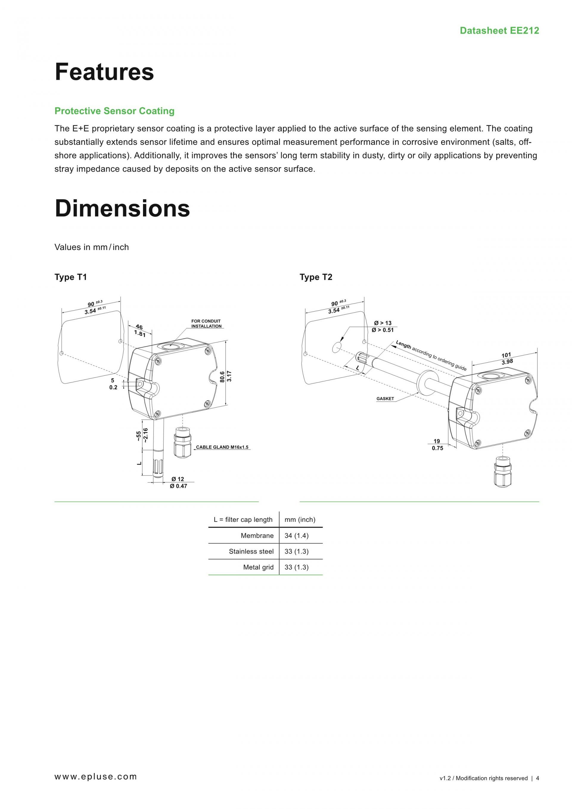 E+E EE212 모듈 교체형 온습도 센서 : 지니어스인더스트리 - 대한민국 No.1 산업장비 공급채널