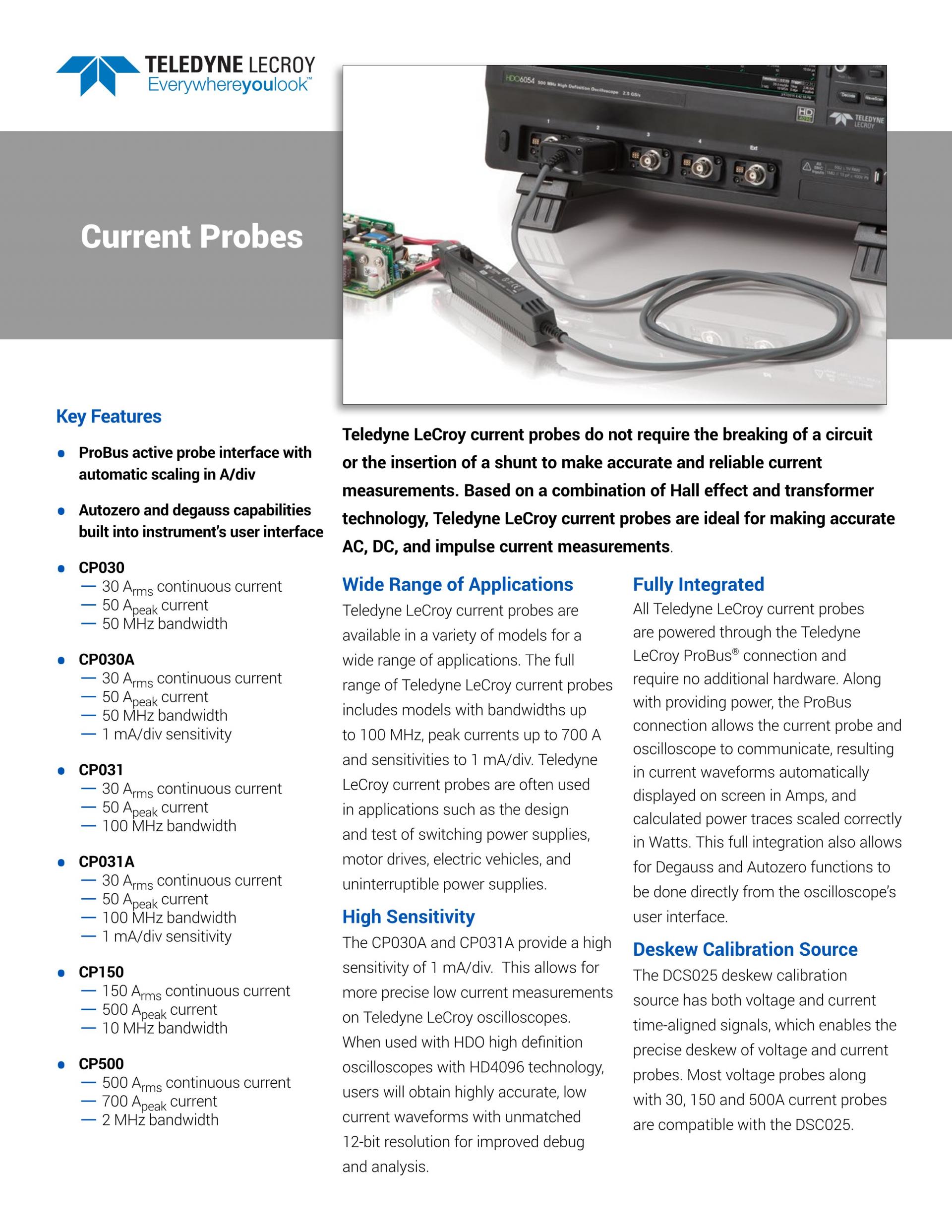 LECROY CP & DSC 025 전류 프로브 : 지니어스인더스트리 - 대한민국 No.1 산업장비 공급채널