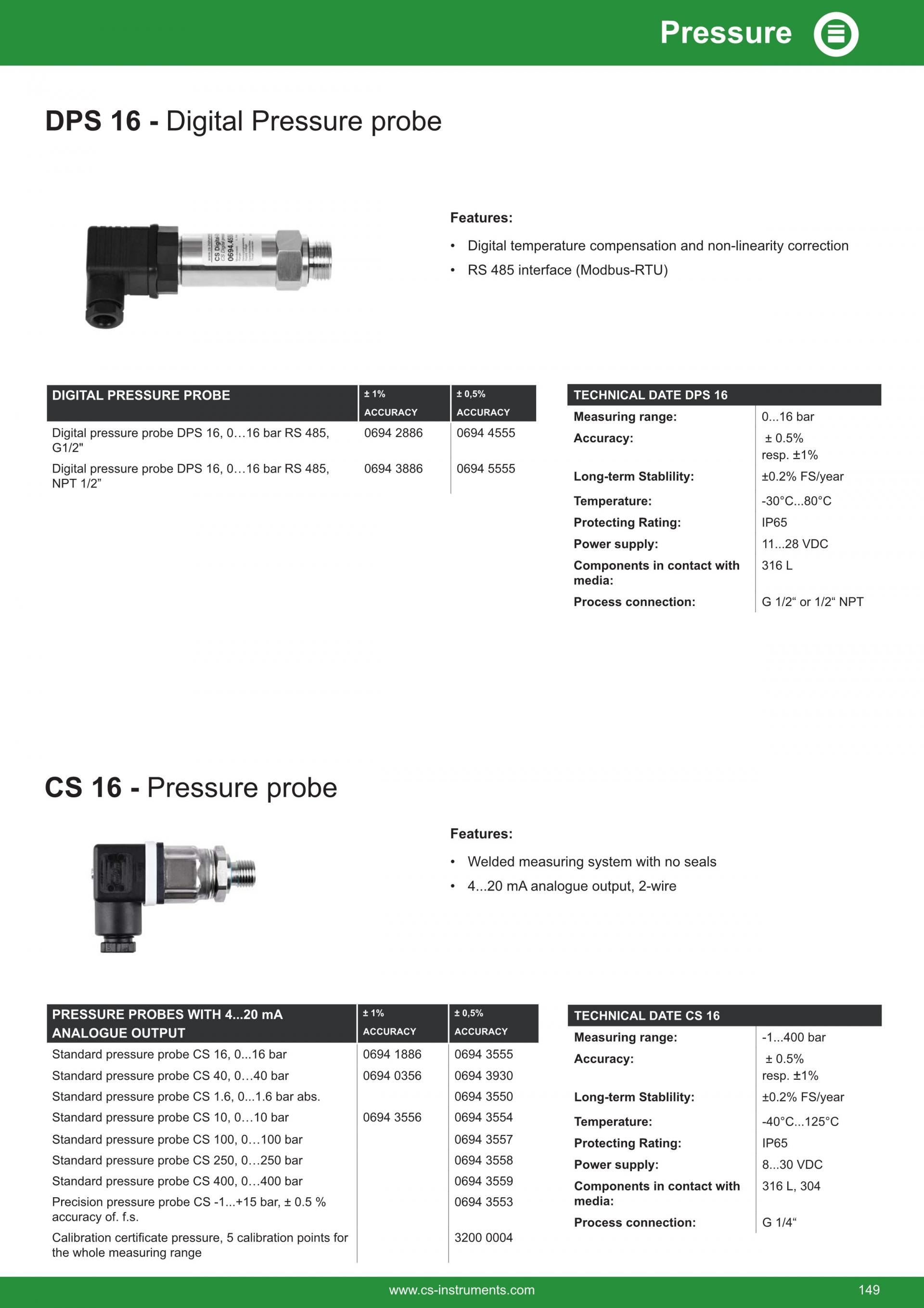 CS INSTRUMENTS CS -1...+15 정밀 압력 센서 : 지니어스인더스트리 - 대한민국 No.1 산업장비 공급채널