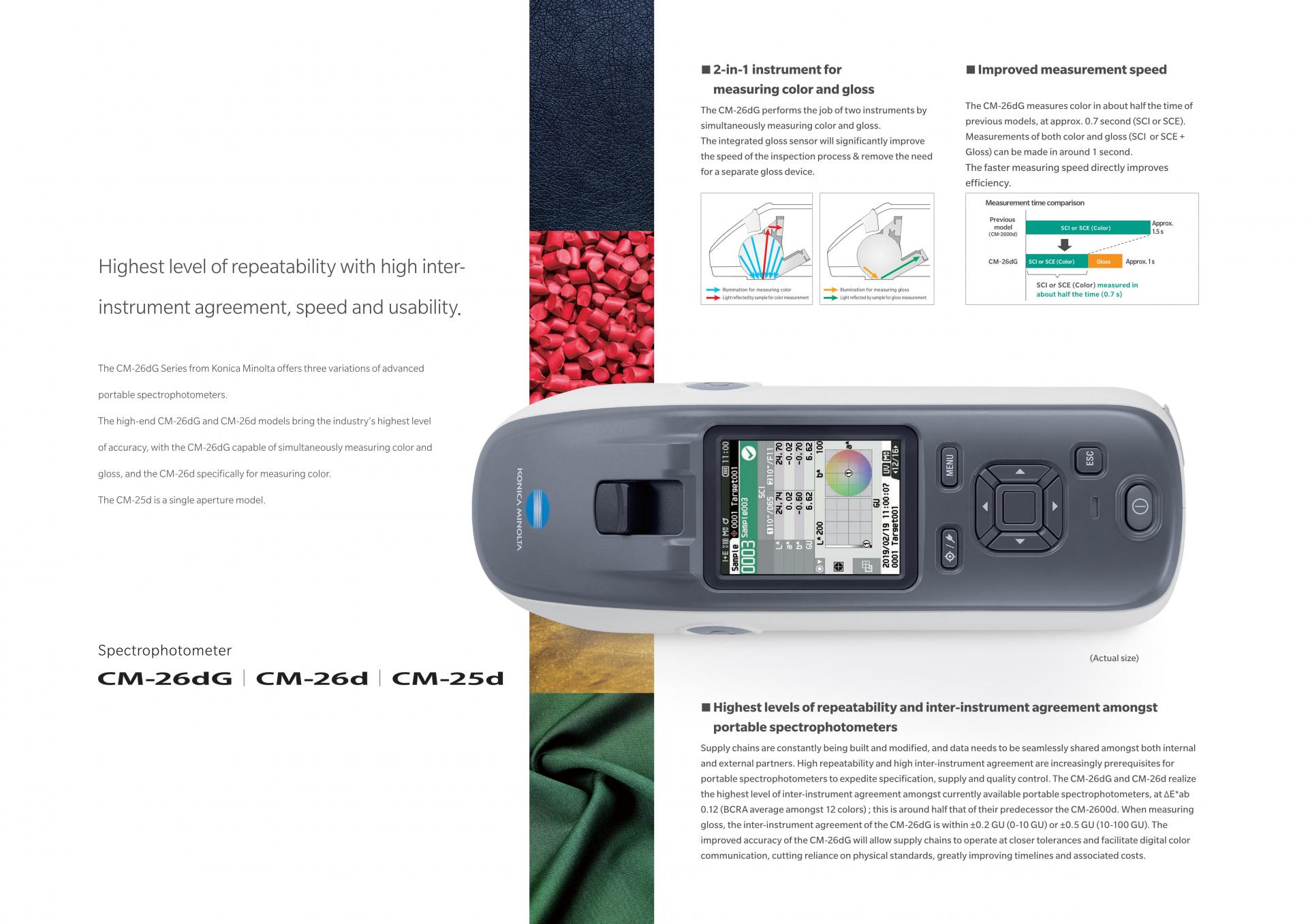 KONICA MINOLTA CM-26dG 분광측색계 : 지니어스인더스트리 - 대한민국 No.1 산업장비 공급채널