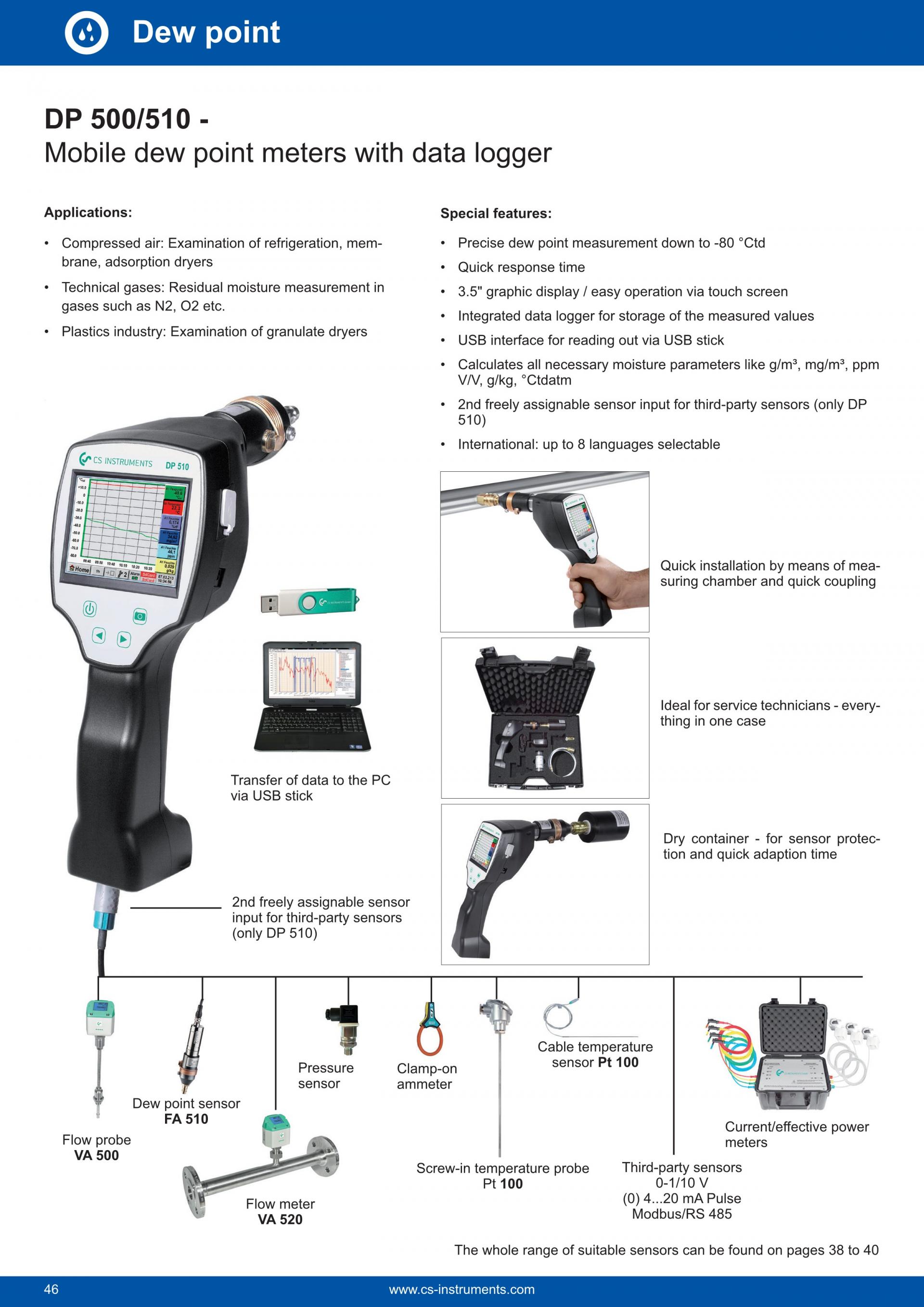 CS INSTRUMENTS DP 500 지능형 기록장치 포함 휴대용 노점측정기 : 지니어스인더스트리 - 대한민국 No.1 산업 ...
