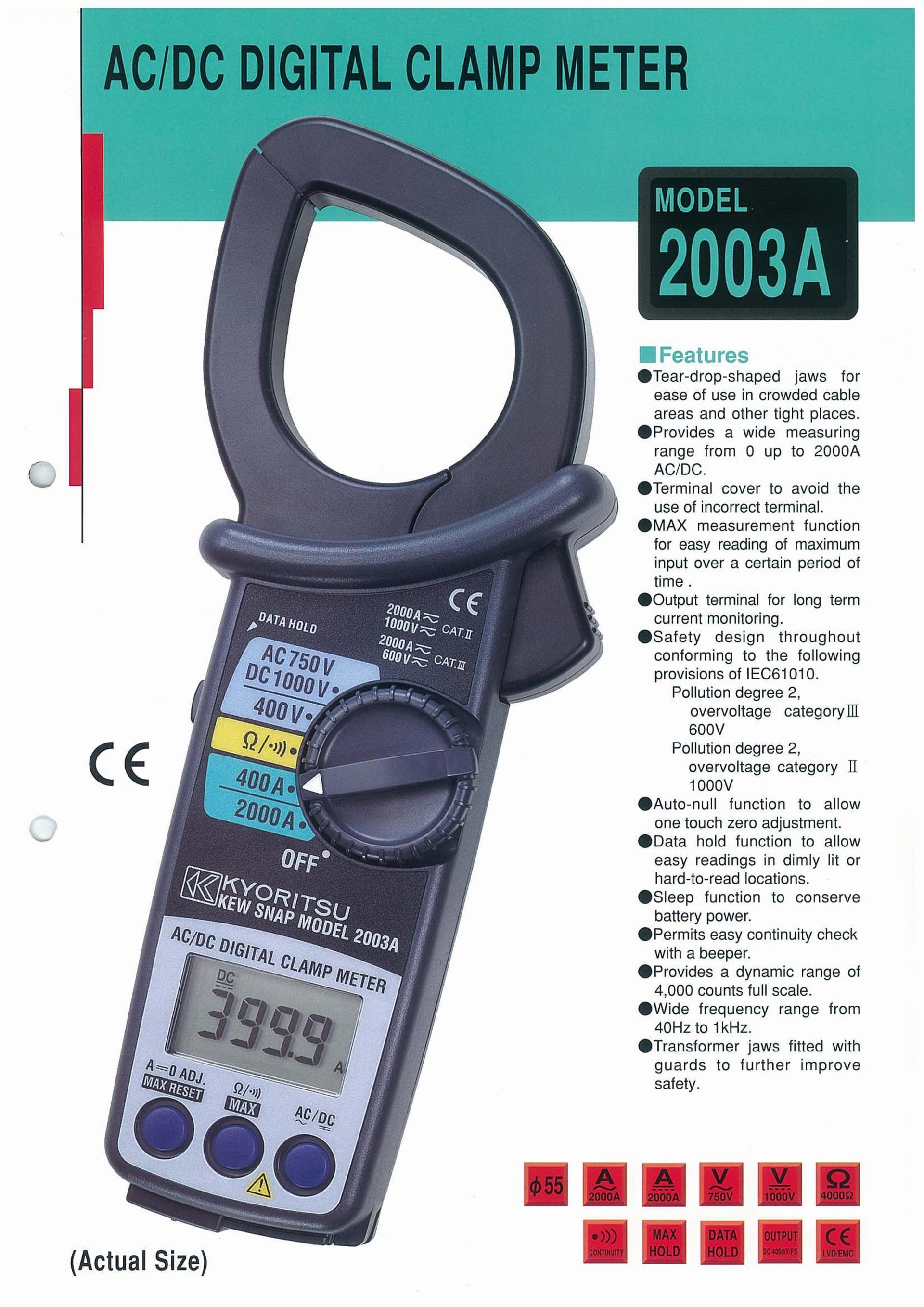 KYORITSU KEW 2002PA AC 디지털 클램프미터 : 지니어스인더스트리 - 대한민국 No.1 산업장비 공급채널