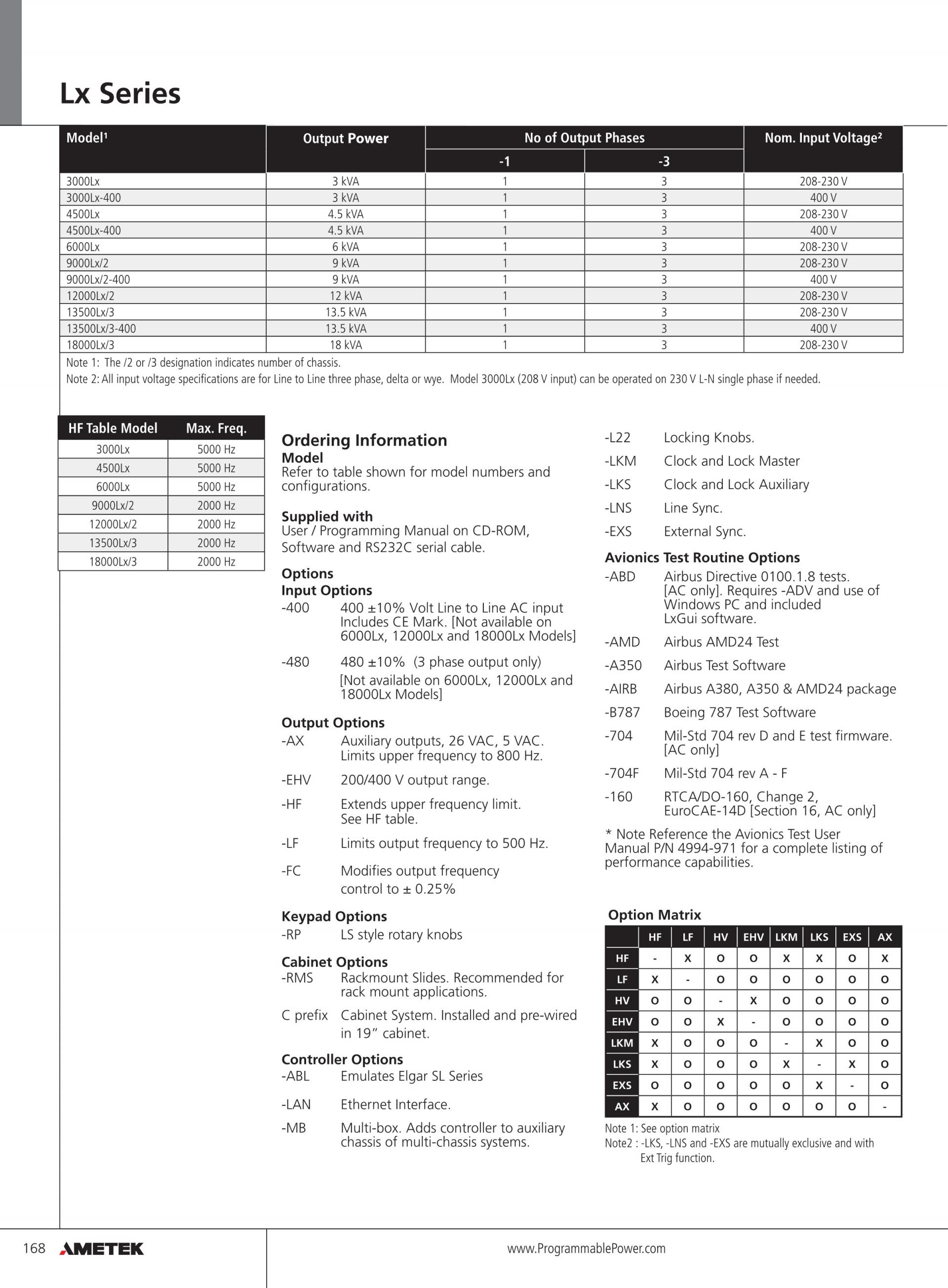 AMETEK LS/LX SERIES 삼상 및 단상 AC전원 : 지니어스인더스트리 - 대한민국 No.1 산업장비 공급채널