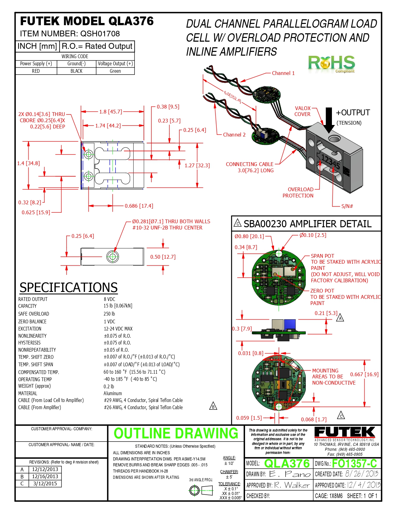 FUTEK QLA376 Parallelogram Load Cell, Dual Bridge : 지니어스인더스트리 - 대한민국 No ...