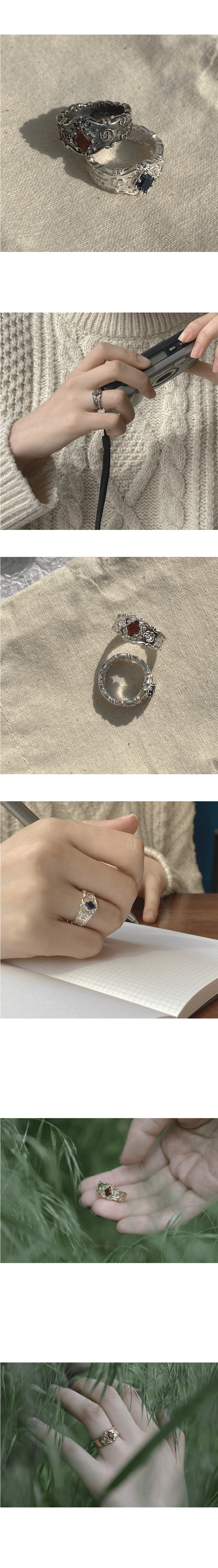 rose ring ⎜ 로즈 링 ( 4 color, 2 stone ) : 타이니바이트 tinybite -핸드메이드 주얼리