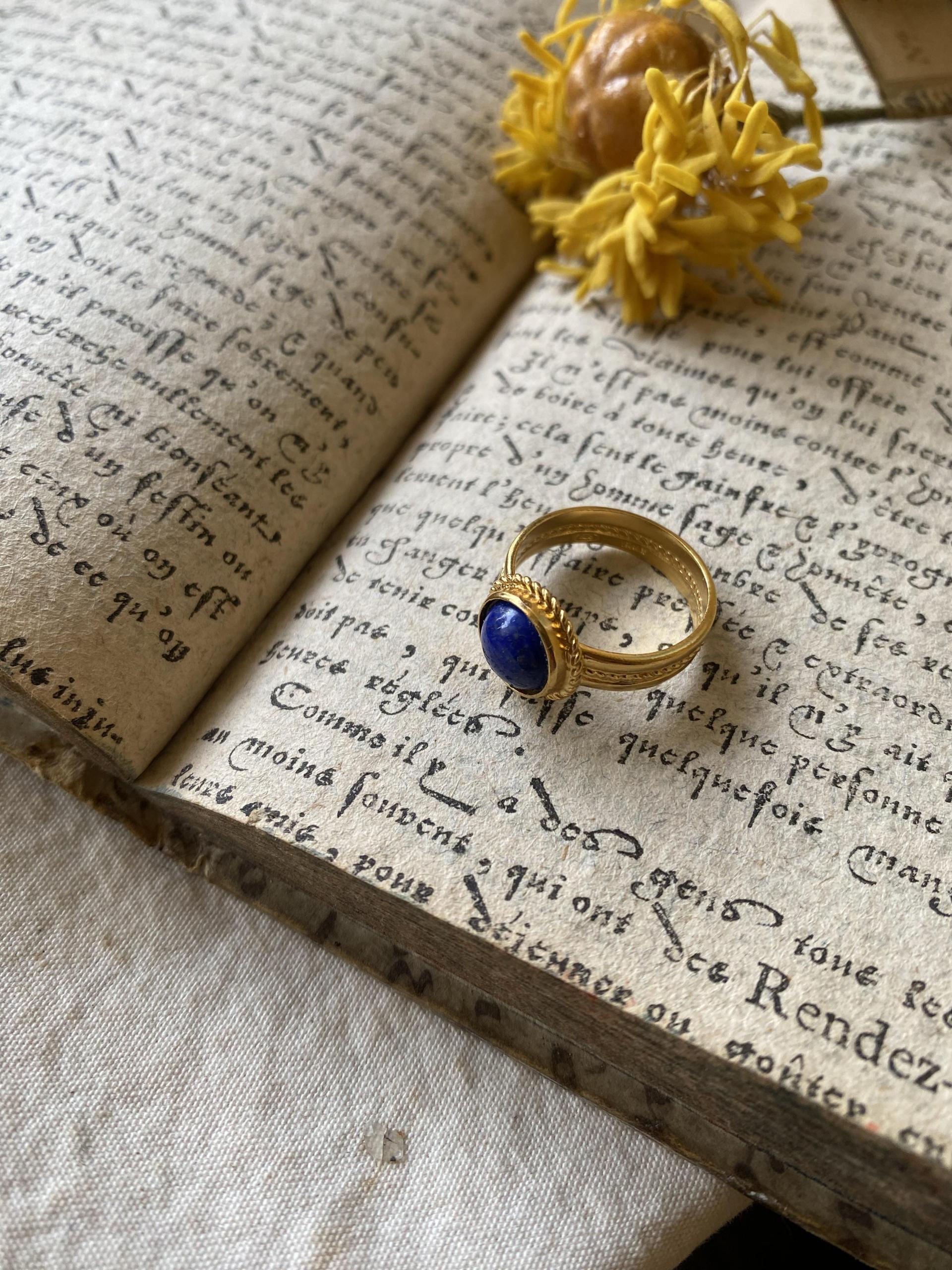 Fascetta Lapis Lazuli band ring : Jamie collections