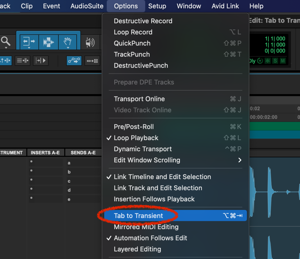 프로툴 (Pro Tools) 의 강력한 오디오 편집 기능 - Tab to Transients : 제이지실용음악학원