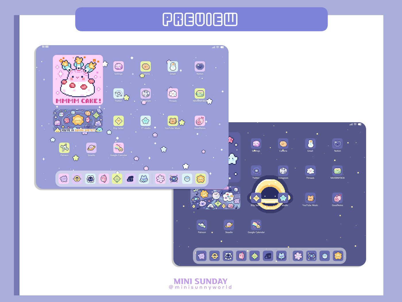 You're in Sunny System Icon Pack : MINI SUNDAY studio