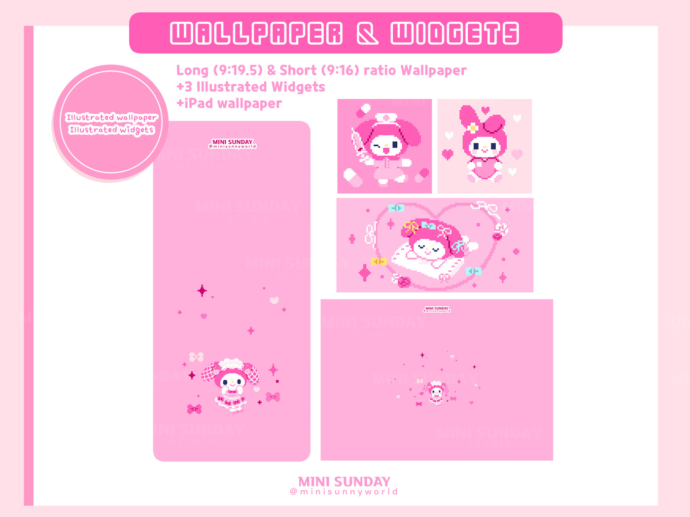 [Sanrio Friends] My Melody Icon Pack : MINI SUNDAY studio