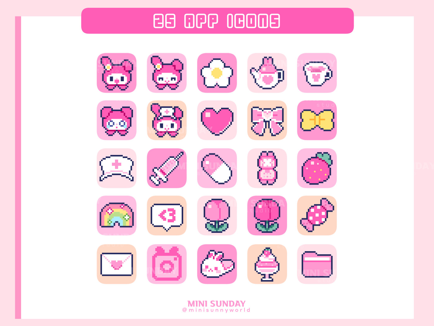 [Sanrio Friends] My Melody Icon Pack : MINI SUNDAY studio