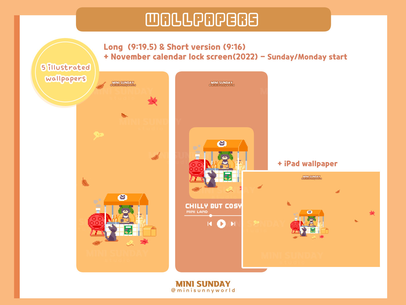 Chilly but Cosy Icon Pack : MINI SUNDAY studio