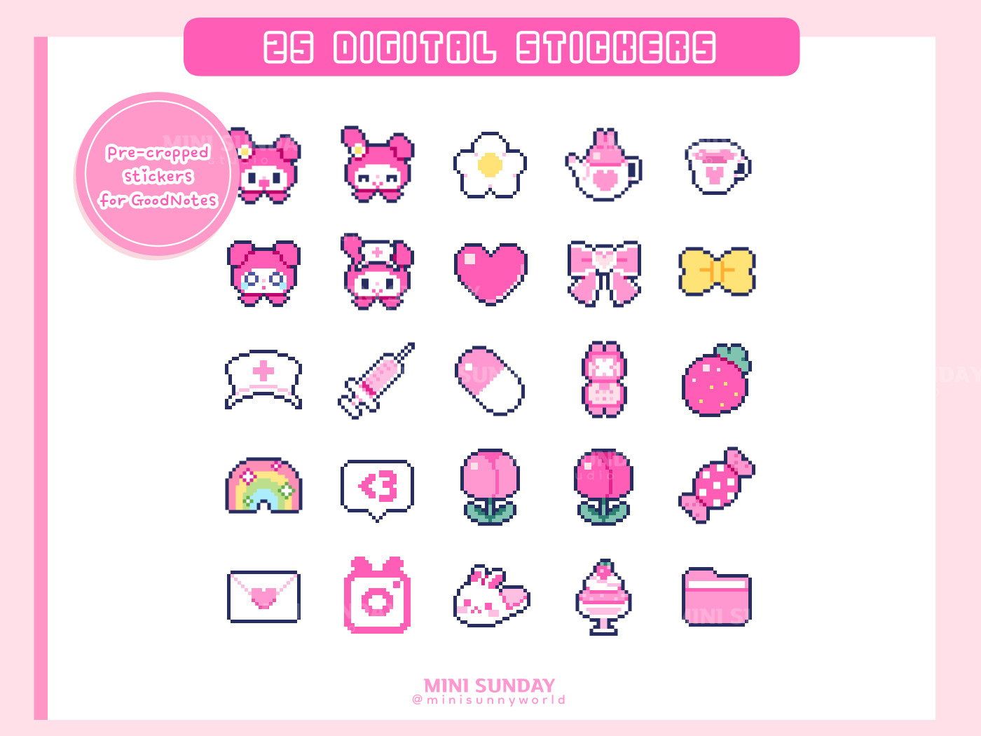 [Sanrio Friends] My Melody Icon Pack : MINI SUNDAY studio