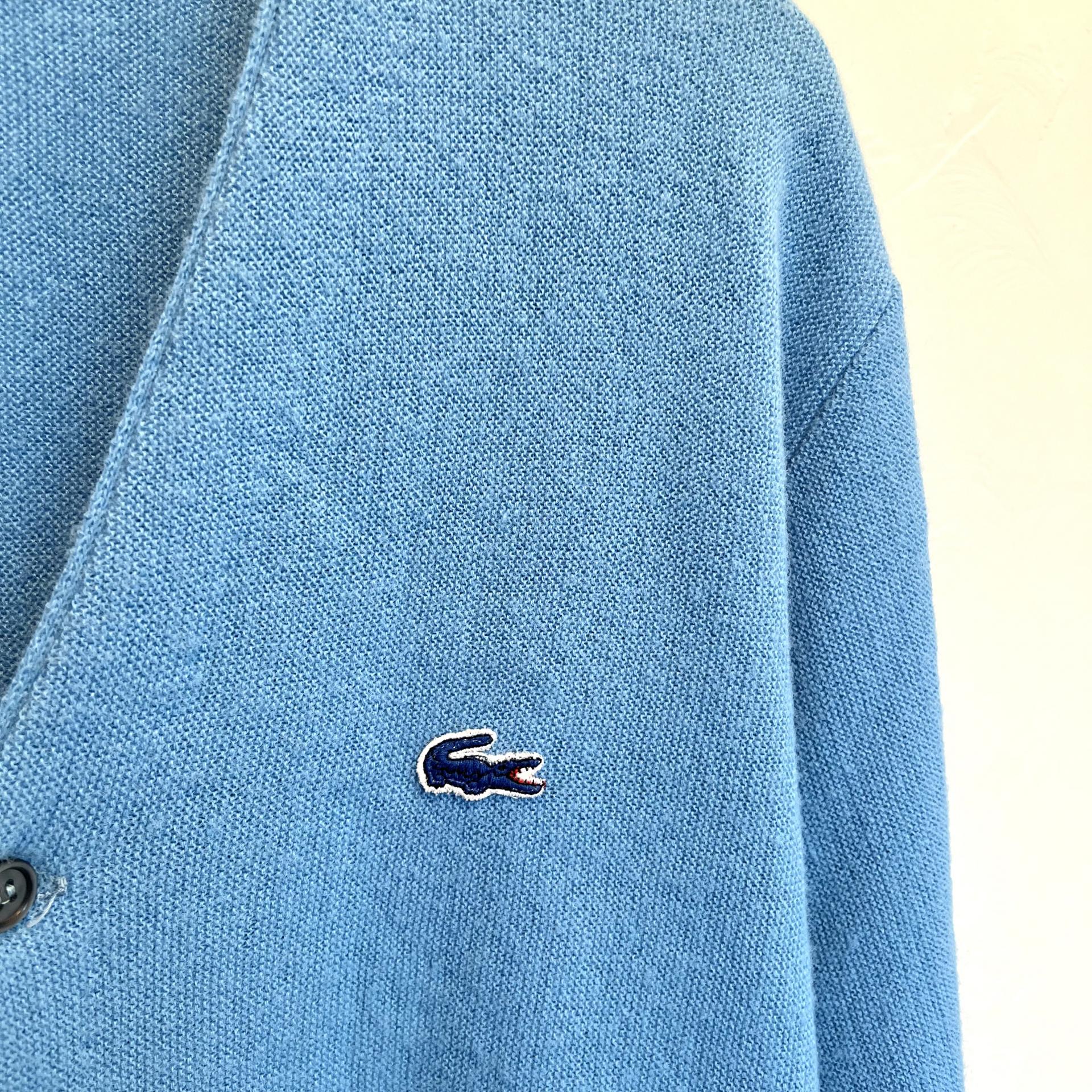 80s Izod Lacoste Cardigan Light blue : 커넥티드도어 connected door
